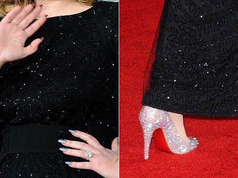 How to Get Adele's Christian Louboutin-Inspired Nails - theFashionSpot